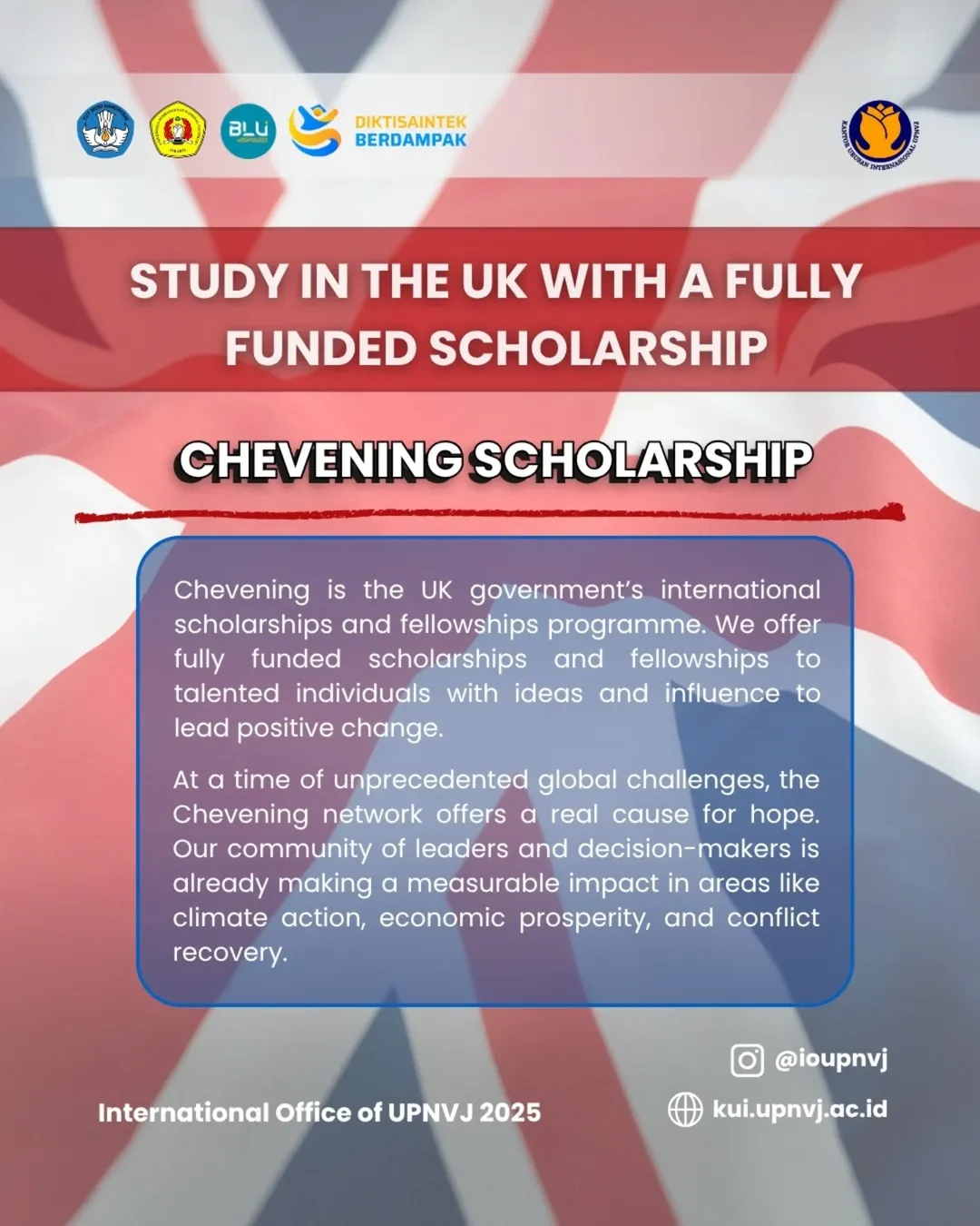 Pendaftaran Chevening Scholarship 2026/2027 Telah Dibuka - KUI